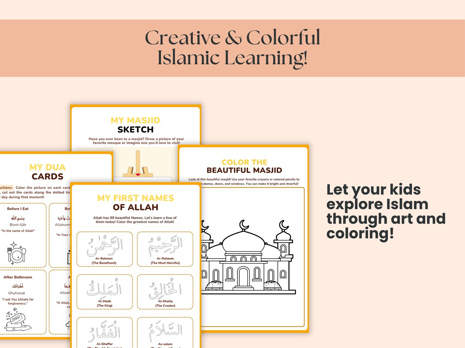 Islamic Activity Book Printable, Muslim Kids Busy Book Age 6-9, Muslim ...