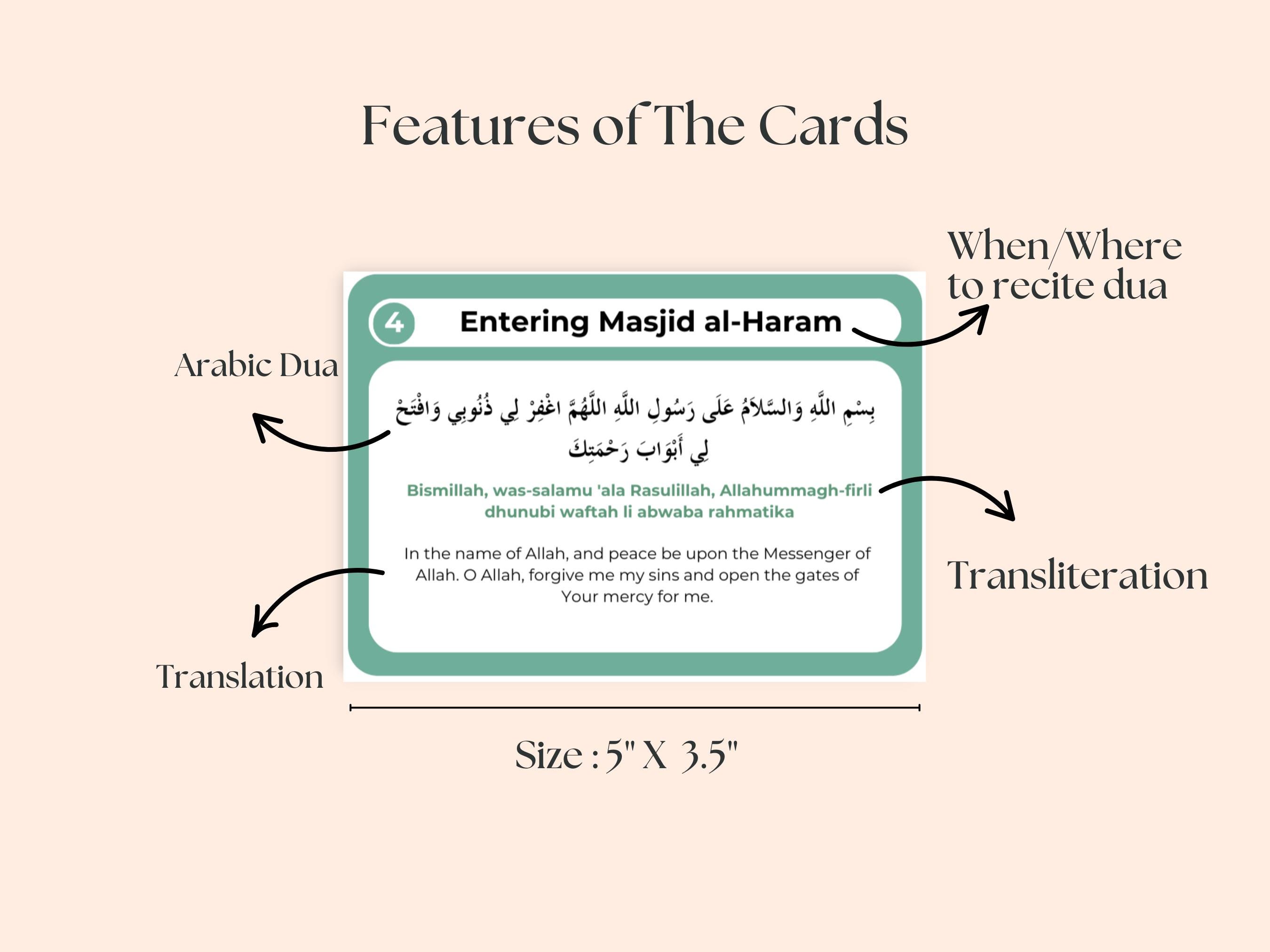 Hajj Dua Cards, Printable Hajj Duas, Hajj Flashcards, Umrah Islamic Dua ...