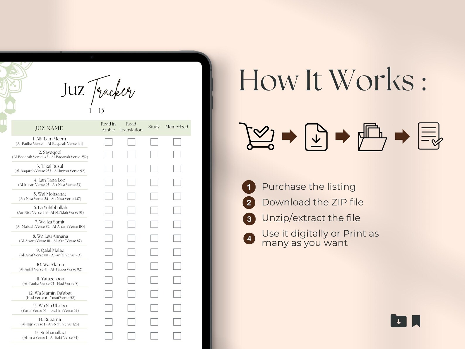 Quran Journal Digital, Quran Journaling, Quran Workbook, Quran Study ...