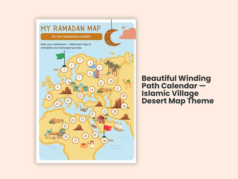 Ramadan Countdown Calendar: 30 Day Challenge Islamic Activity for Kids ...
