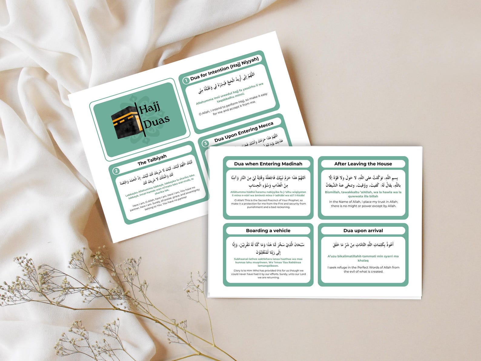 Hajj Dua Cards, Printable Hajj Duas, Hajj Flashcards, Umrah Islamic Dua ...