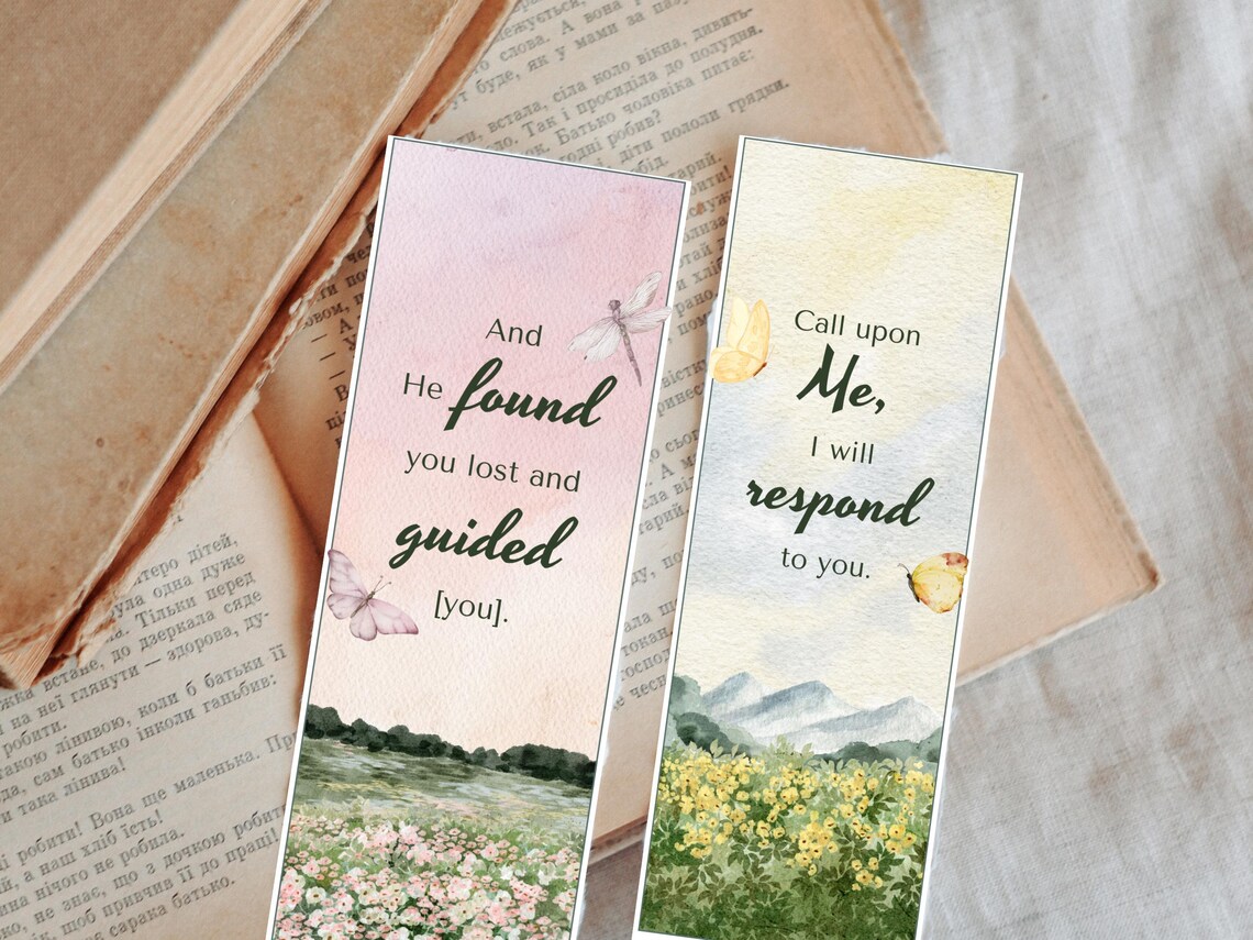 Islamic Quran Verse Bookmarks : Printable Watecolor Bookmark Set With ...