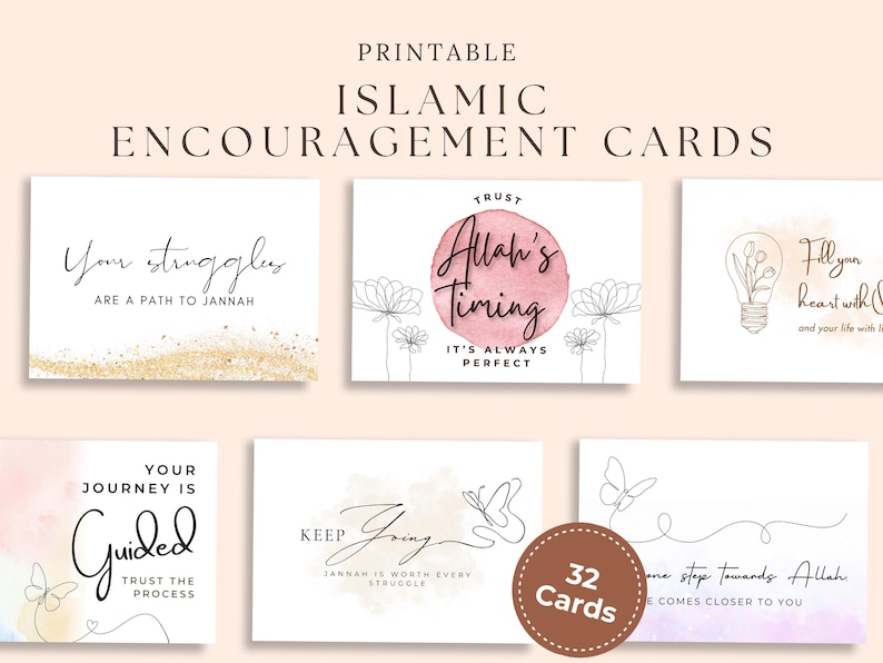 Islamic Encouragement & Affirmation Card Deck, Printable Islamic ...
