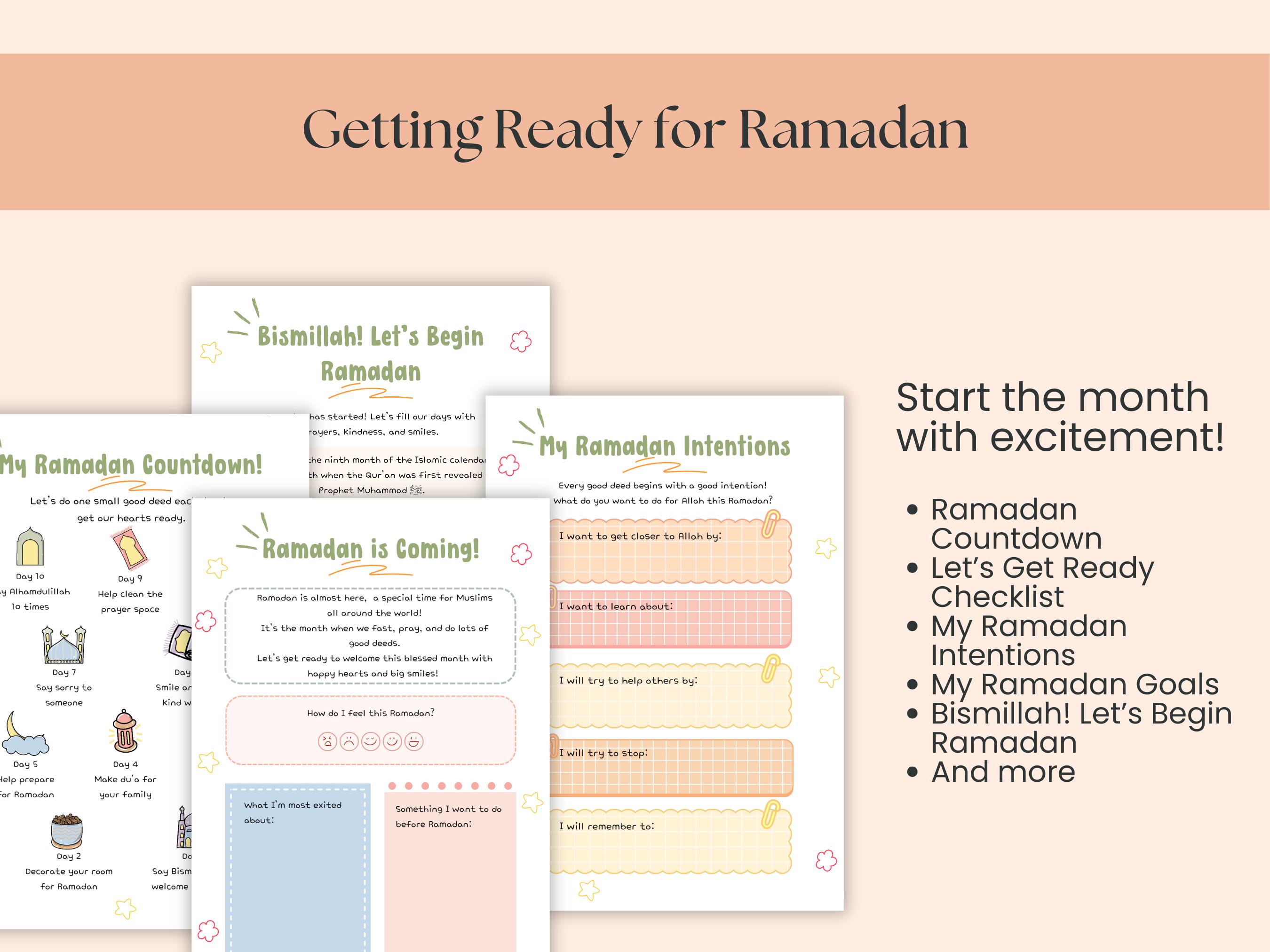 Ramadan Planner for Kids: 76 Page Printable Islamic Activity Book (A4 ...