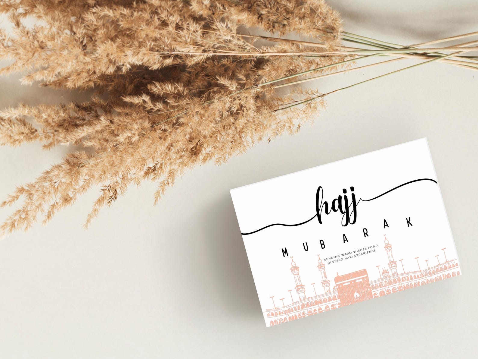 Printable Hajj Mubarak Card Set, Minimalist Hajj Greeting Card ...