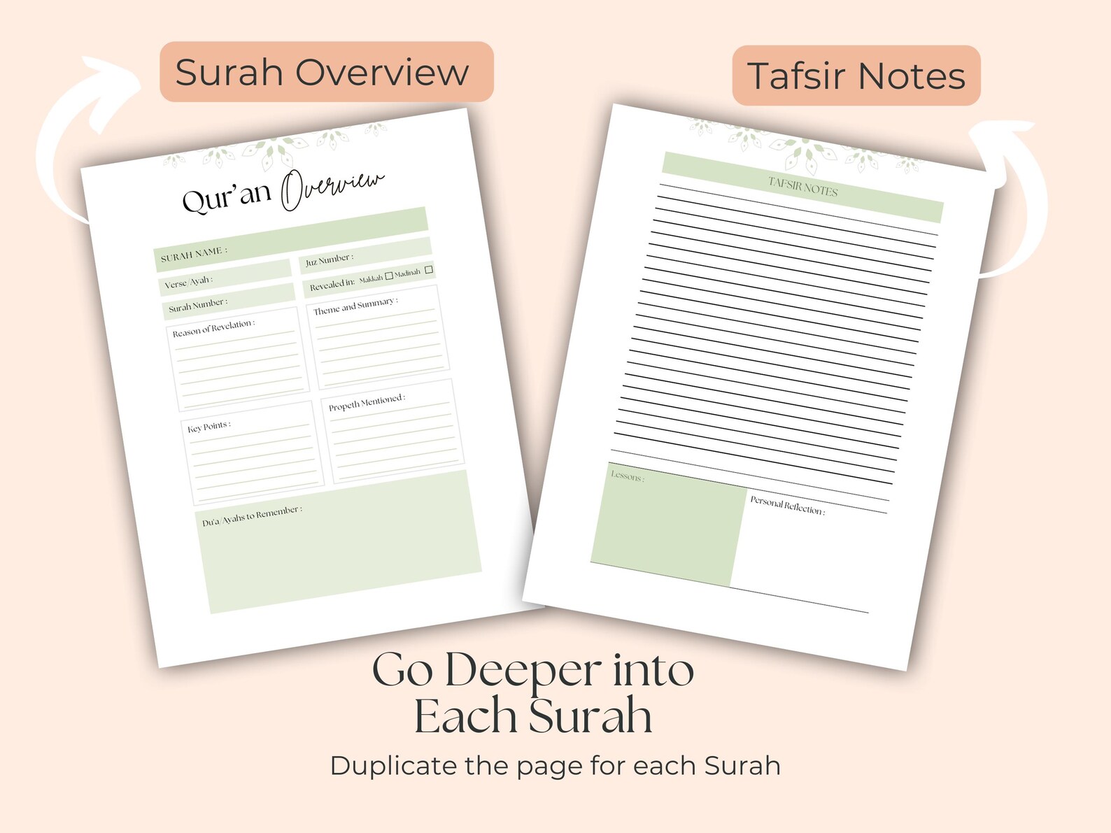Quran Journal Digital, Quran Journaling, Quran Workbook, Quran Study ...