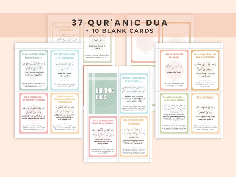 Islamic Dua Flashcards, Printable Quranic Dua Cards, Supplications for ...