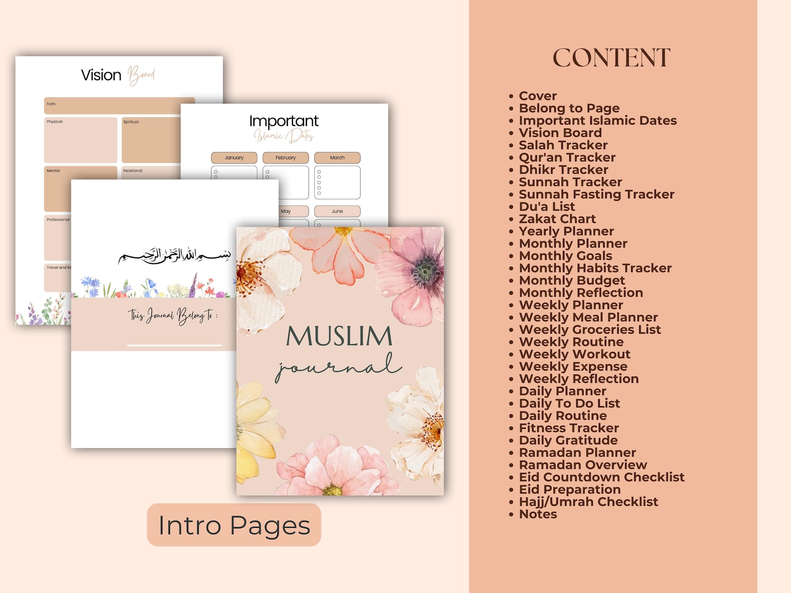 Muslim Digital Journal Printable, Islamic Daily Planner PDF, Quran ...