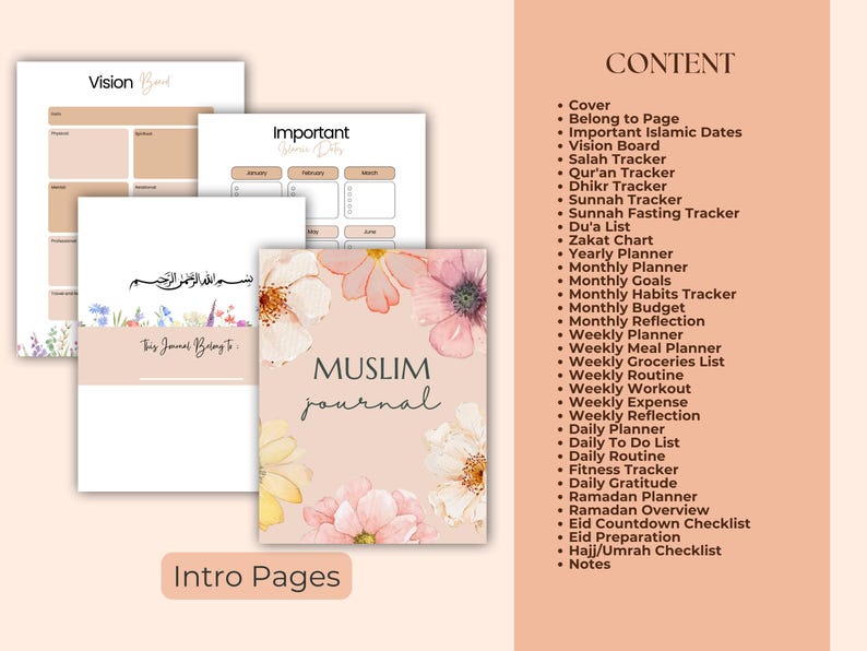 Muslim Digital Journal Printable, Islamic Daily Planner PDF, Quran ...