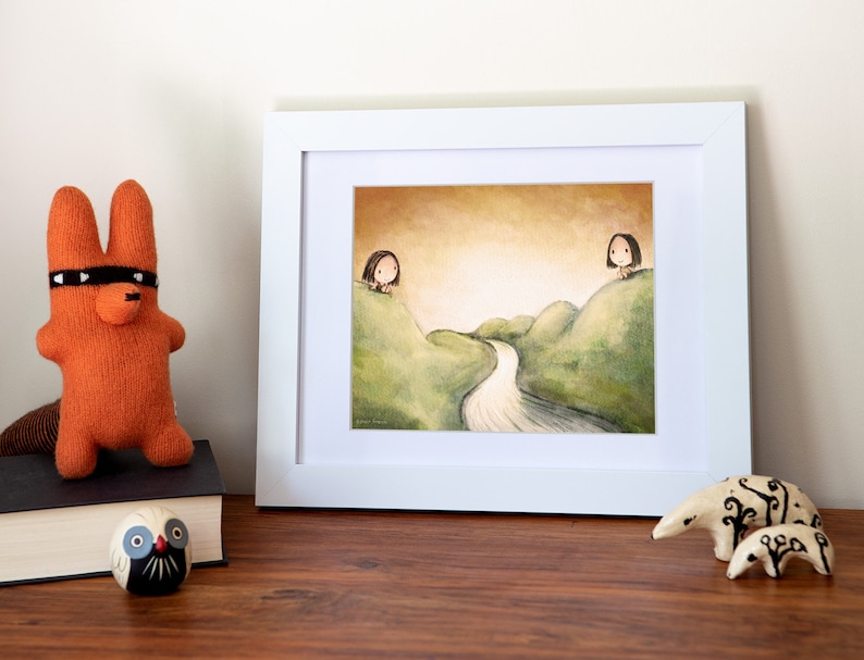 Distant Friends. Cute artwork of long distance friendship. | Etsy