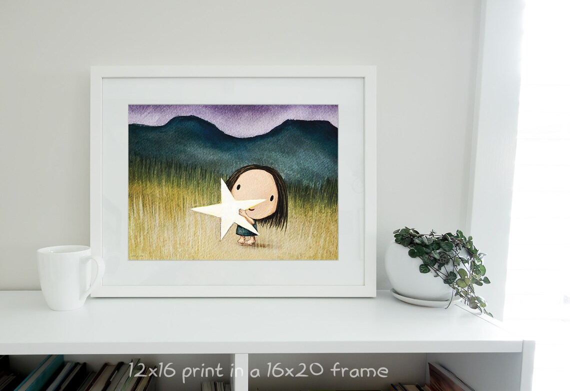 Catch a Star. Catch a Falling Star Wall Décor of a Child With a Star ...