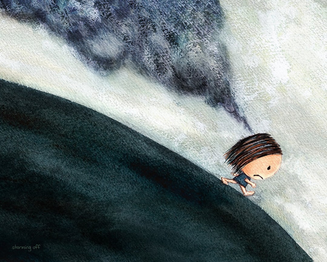 Moody Girl Art Print: Grumpy Kid Room Decor - Etsy
