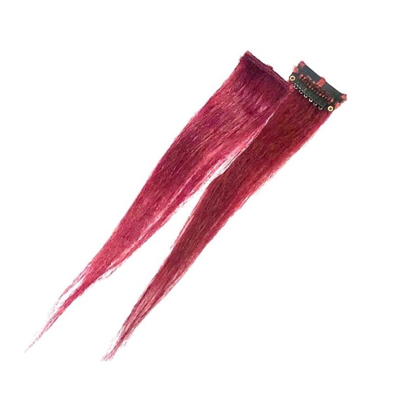 Burgundy Highlights - Clip-in Extension - 100% Human Hair Extensions - Etsy