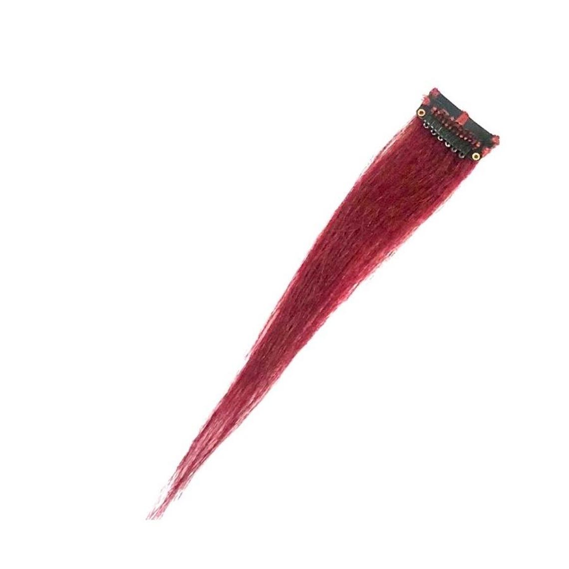 Burgundy Highlights - Clip-in Extension - 100% Human Hair Extensions - Etsy
