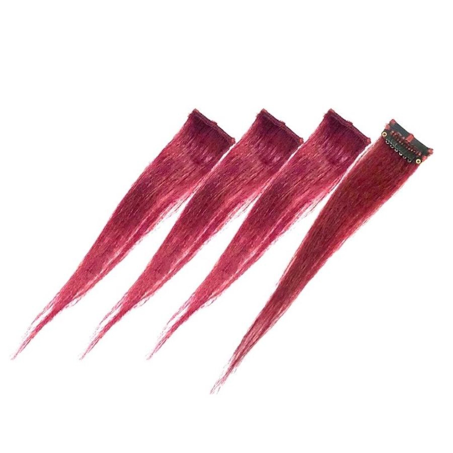 Burgundy Highlights - Clip-in Extension - 100% Human Hair Extensions - Etsy