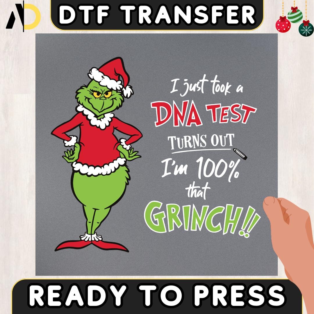 Grinch DNA Test DTF Transfer - Funny Christmas Shirt Design - Etsy