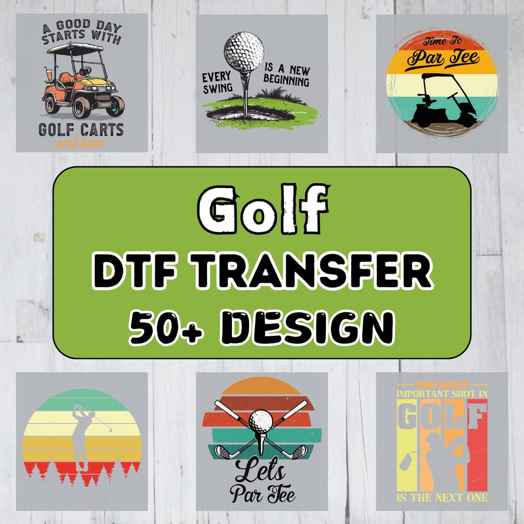 50+ Golf Player DTF Transfer, Let's Par Tee Design, Gift for Dad, Ready ...