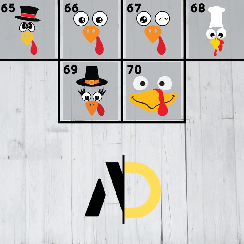 Funny Turkey Face DTF Transfer: Thanksgiving Heat Transfer, Family ...