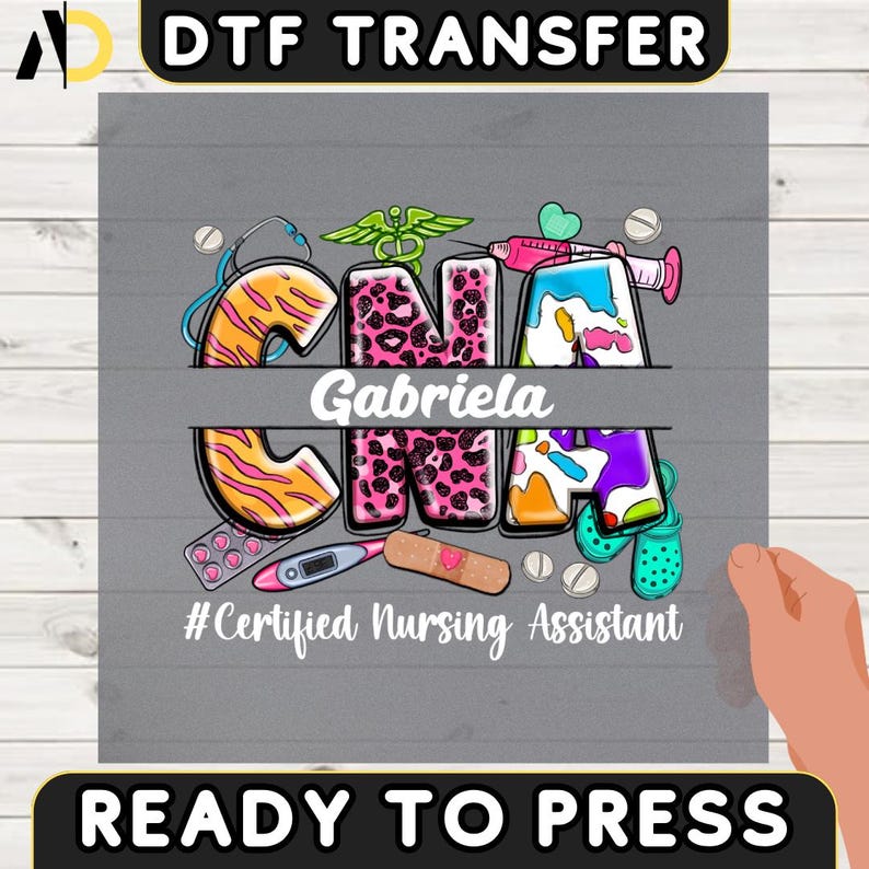 Personalized CNA Nurse DTF Transfer, Leopard Print Iron-on Decal - Etsy