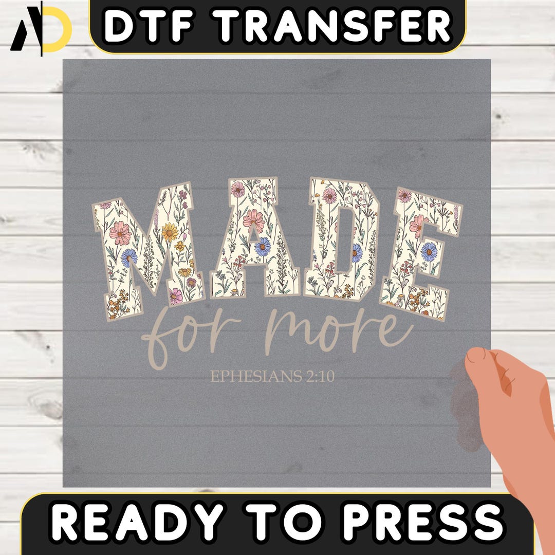 Christian DTF Transfer: Floral Bible Verse Iron-on Decal - Etsy