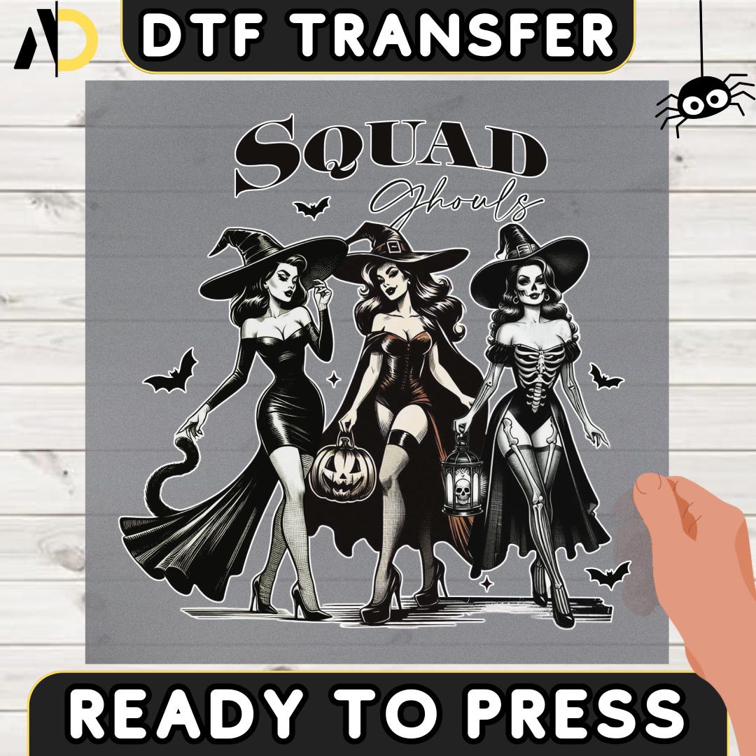 Let's Go Ghouls DTF Transfer: Halloween Spooky Season Heat Transfer - Etsy