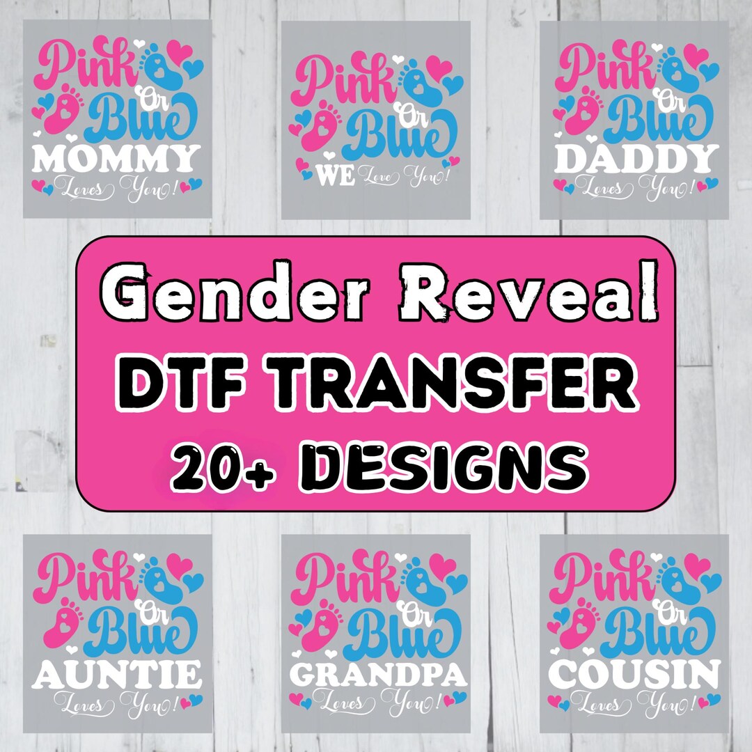 Custom Gender Reveal DTF Transfer: Iron-on Baby Announcement - Etsy