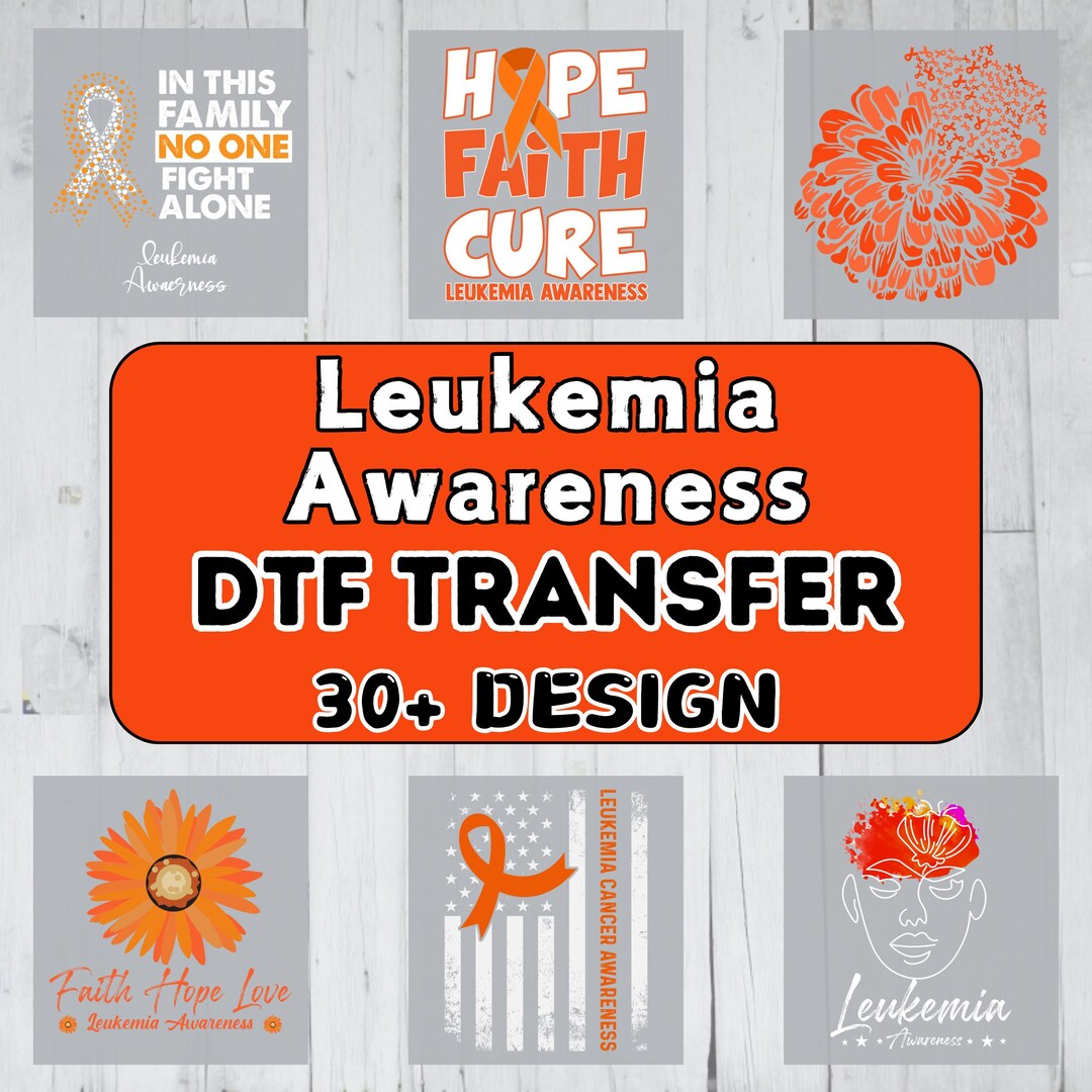 Leukemia Awareness DTF Transfer: Orange Ribbon Iron-on Decals - Etsy