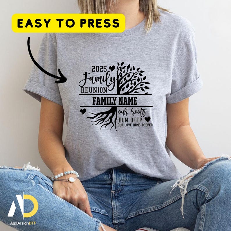 Custom Family Reunion Tree DTF Heat Transfer, Ready to Press - Etsy