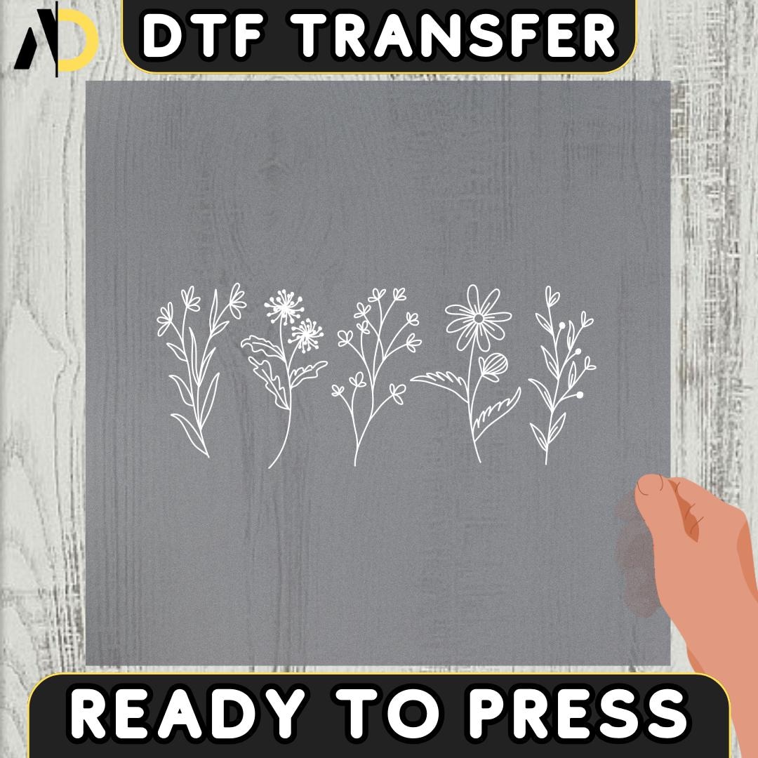 Wildflower DTF Transfer, Floral Heat Press Decal - Etsy
