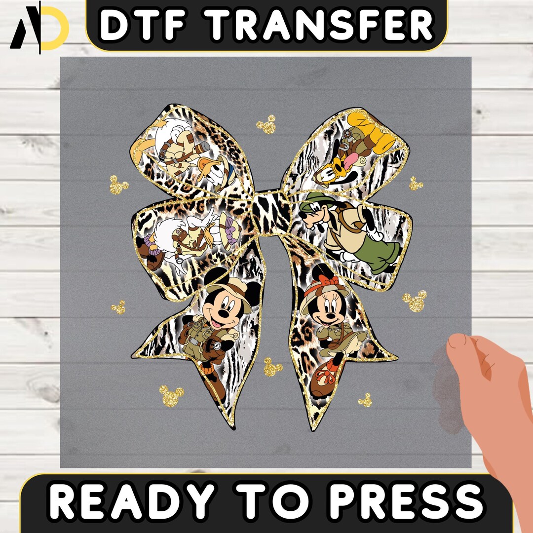 Retro Disney Animal Kingdom Safari Bow DTF Iron-on Transfer - Etsy