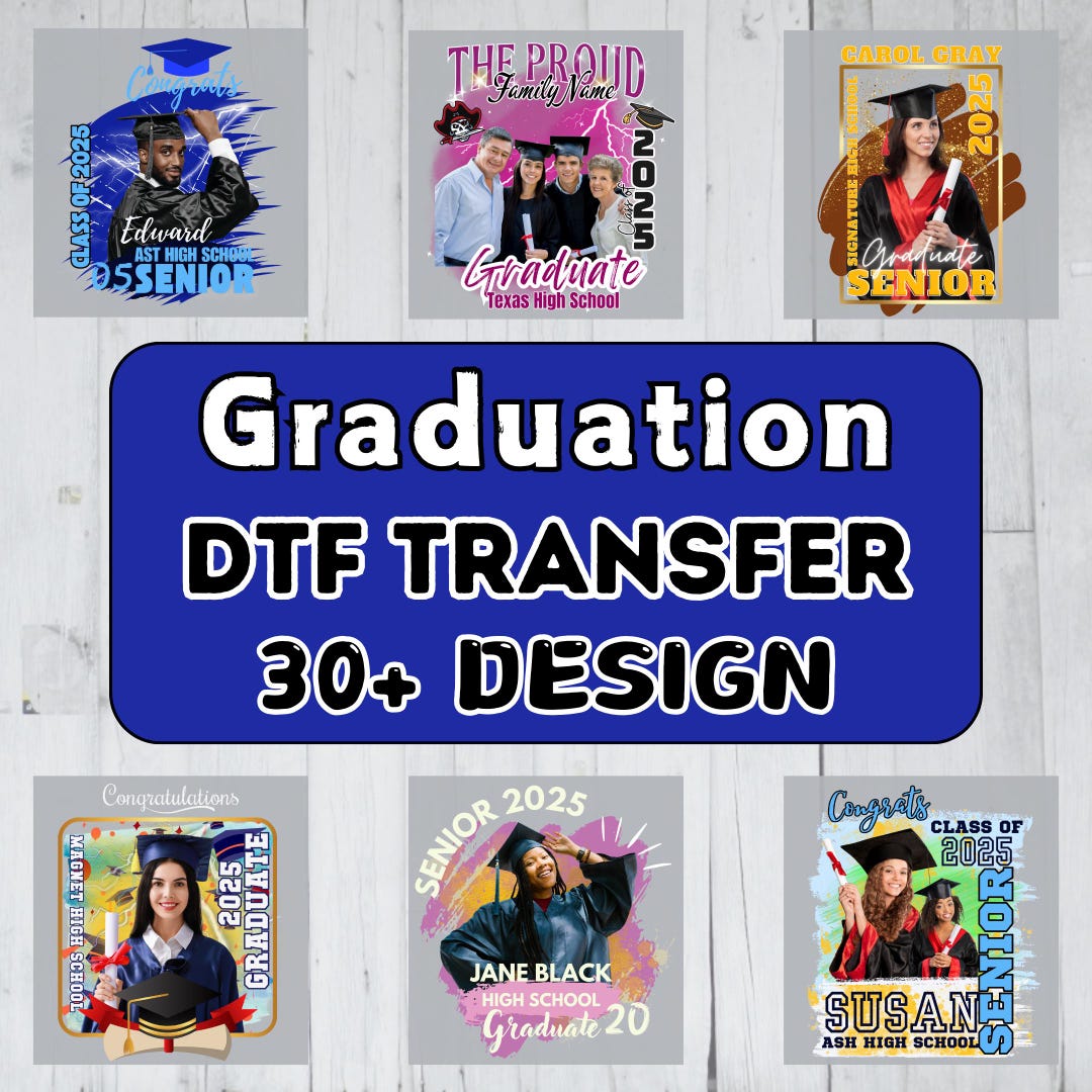 Custom Bootleg Graduation DTF Transfer, Custom Photo Senior 2025 Iron ...
