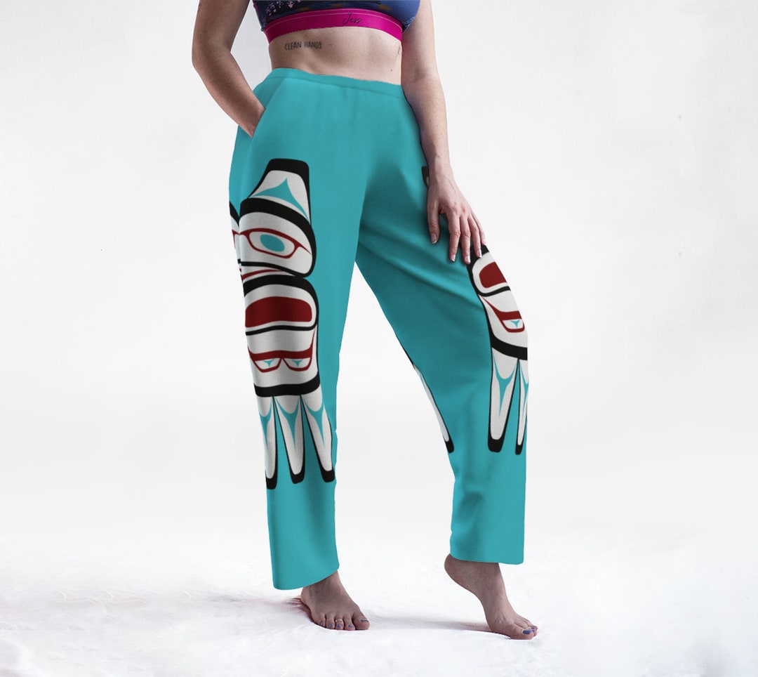 Totem Lounge Pants Pajamas Tlingit Haida Tribal Artist Design Eagle - Etsy