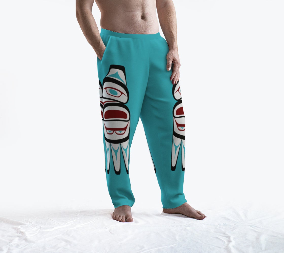 Totem Lounge Pants Pajamas Tlingit Haida Tribal Artist Design Eagle - Etsy