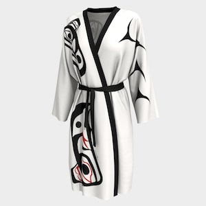 Tlingit Love Birds Duster Jacket: Eagle Raven Kimono, Indigenous Art ...