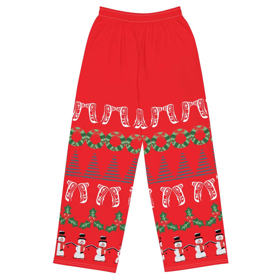 Indigenous First Nations Fun Ugly Christmas Pajama Pants With Eagle ...