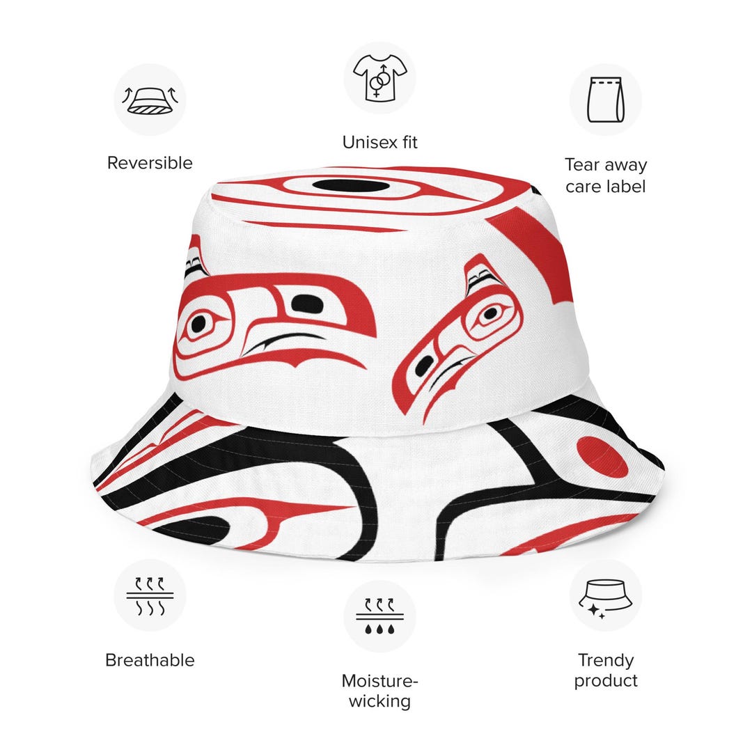 Two Spirits Reversible Bucket Hat by Certified Tlingit Tribal Artist - Etsy