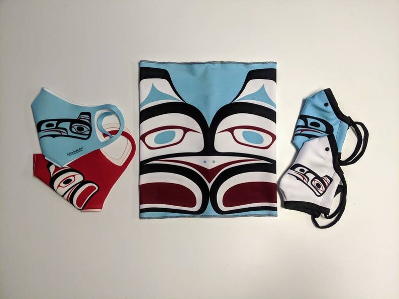 Eagle Raven Northwest Art Tlingit Lovebirds Polyester Facemask - Etsy