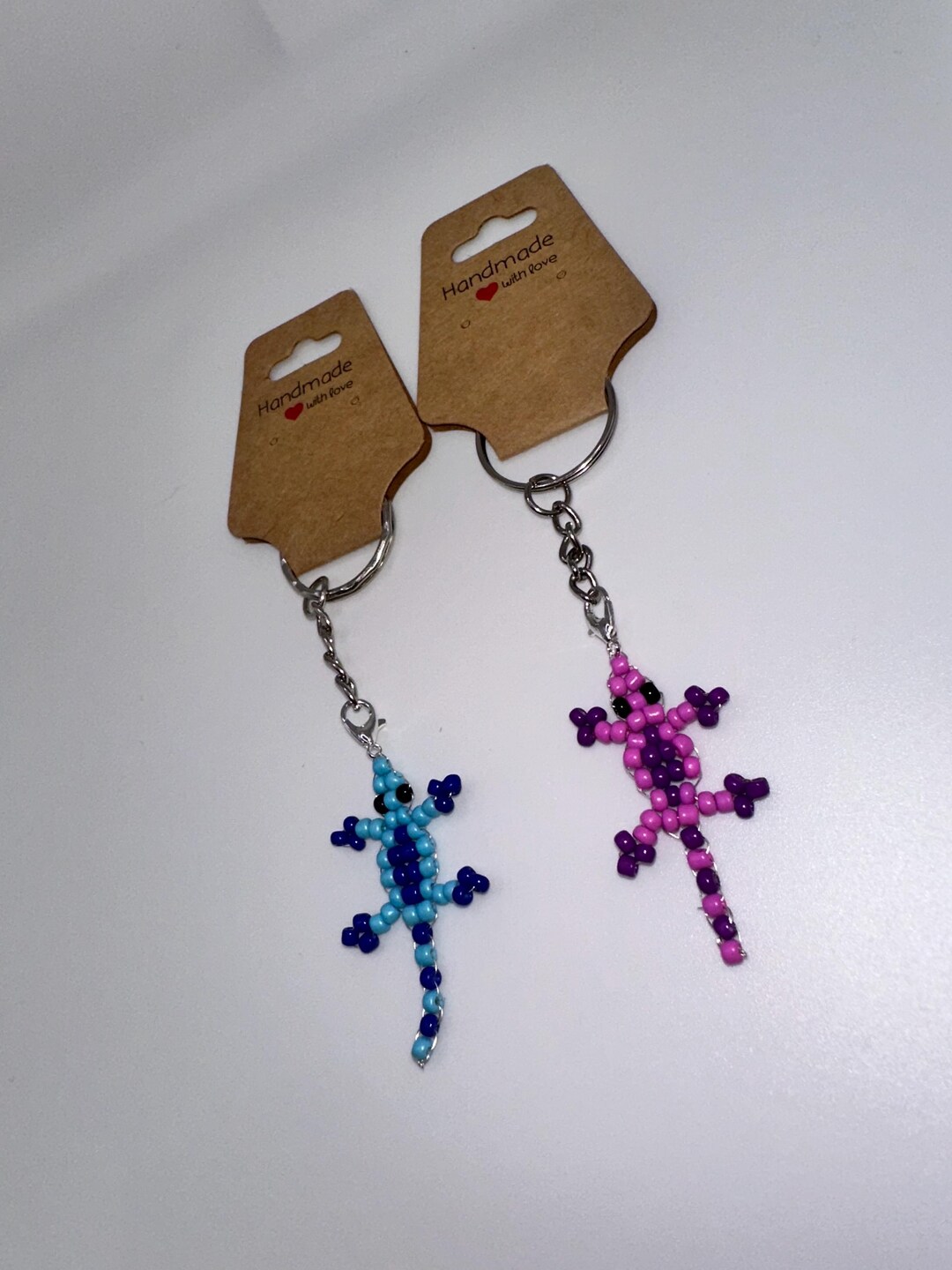 Handmade Bead Gecko/lizard Keychain - Etsy