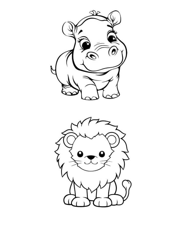 Jungle & Farm Animals Coloring Pages | Kids Activity | Digital Download ...