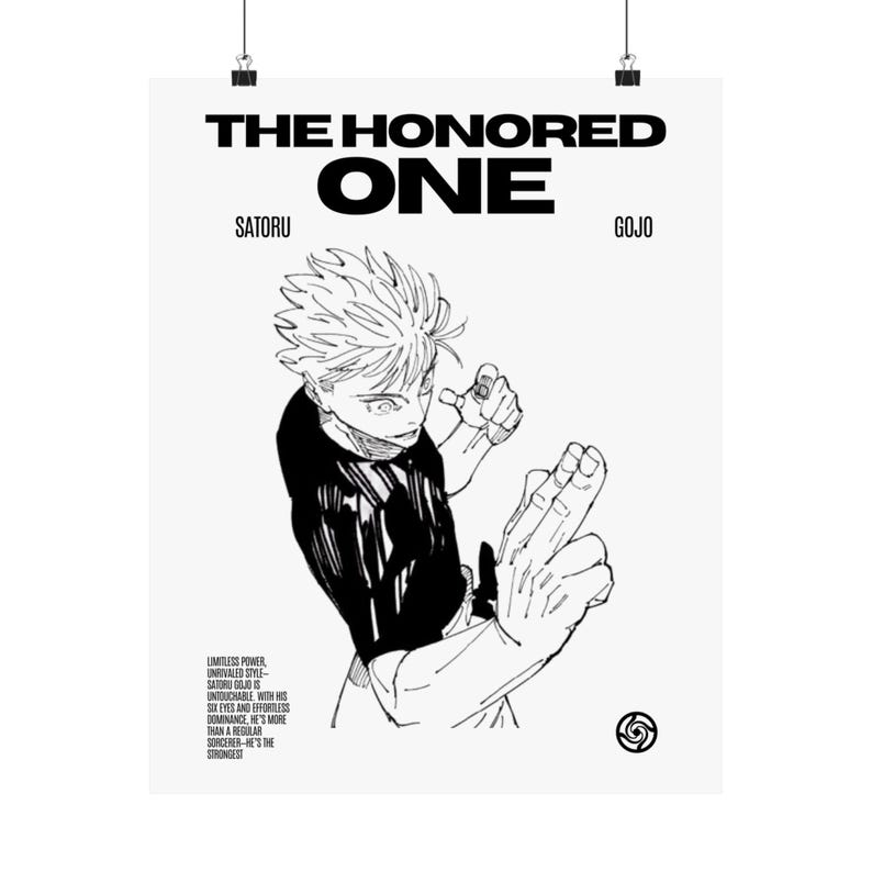 Anime Matte Vertical Posters, Satoru Gojo the Honored One Wall Art ...