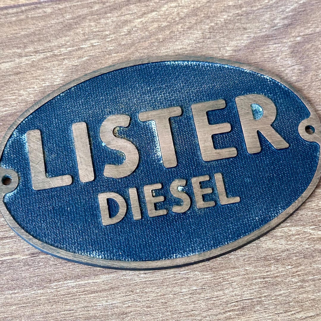 Vintage Lister Diesel Metal Plate Logo Sign Plaque - Mancave | Garage ...