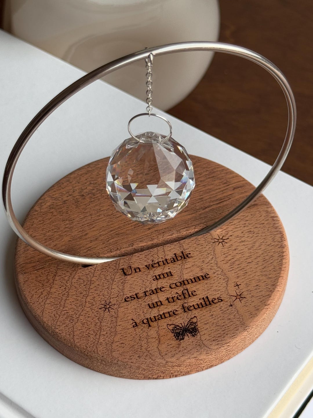 Sun Catcher With FRENCH Quote , Friendship Gift, Tabletop Prism ...