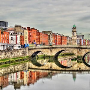 Classic Dublin Riverfront With Historic Bridge: Virtual Meetings With ...