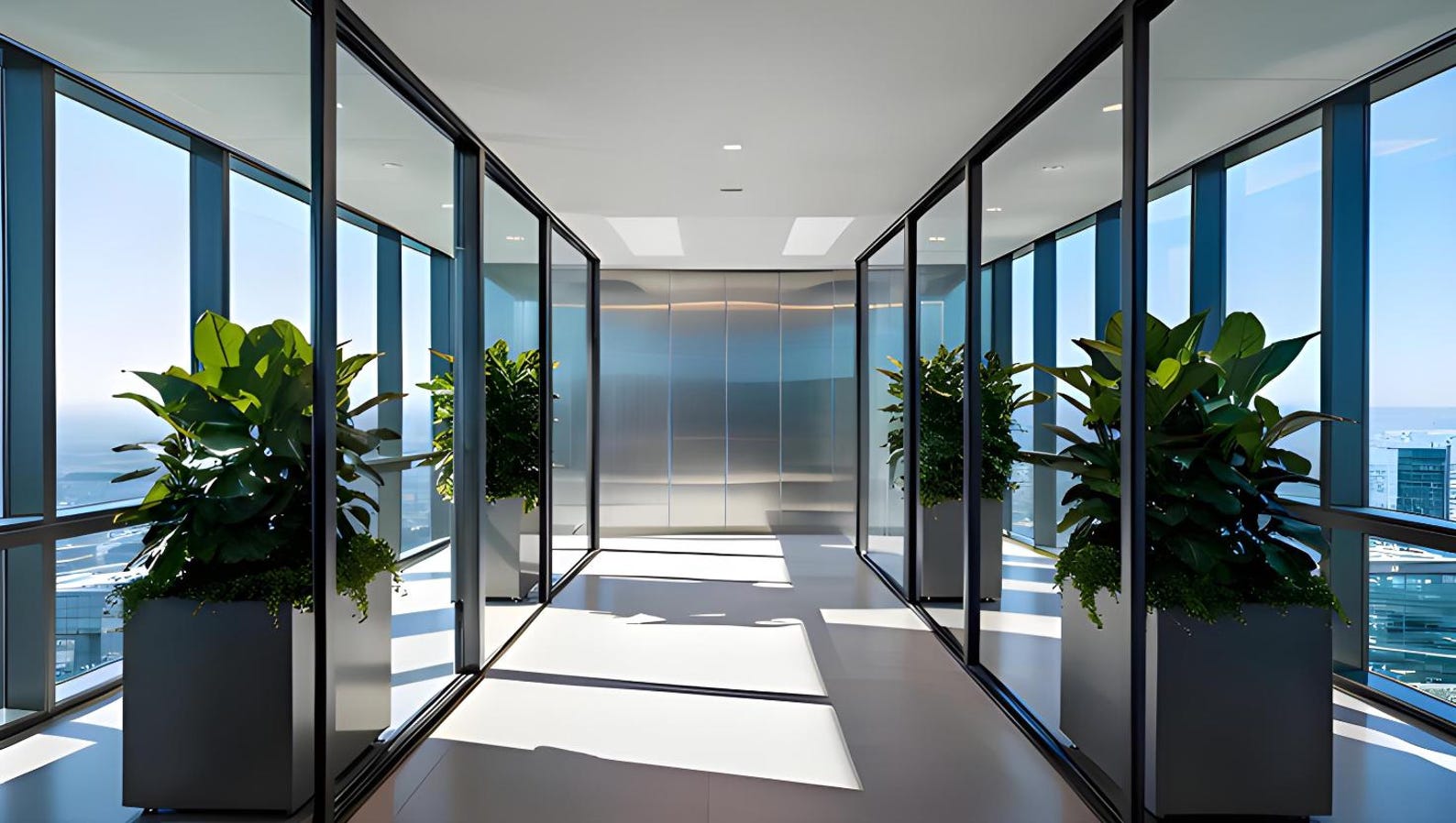 Modern High-rise Glass Office Virtual Background – High-definition ...