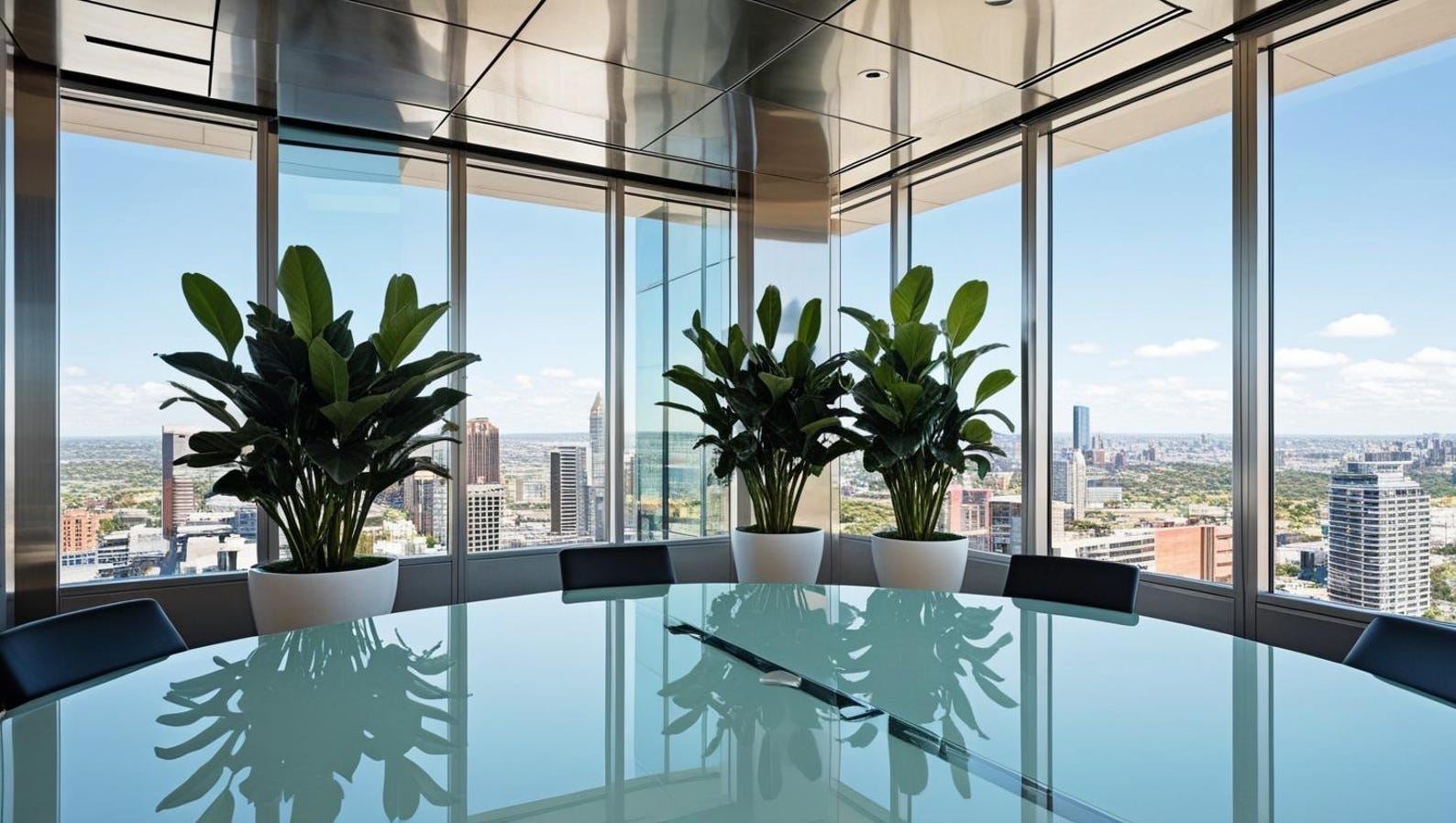 Virtual Background | New York | High-rise Conference Room With City ...