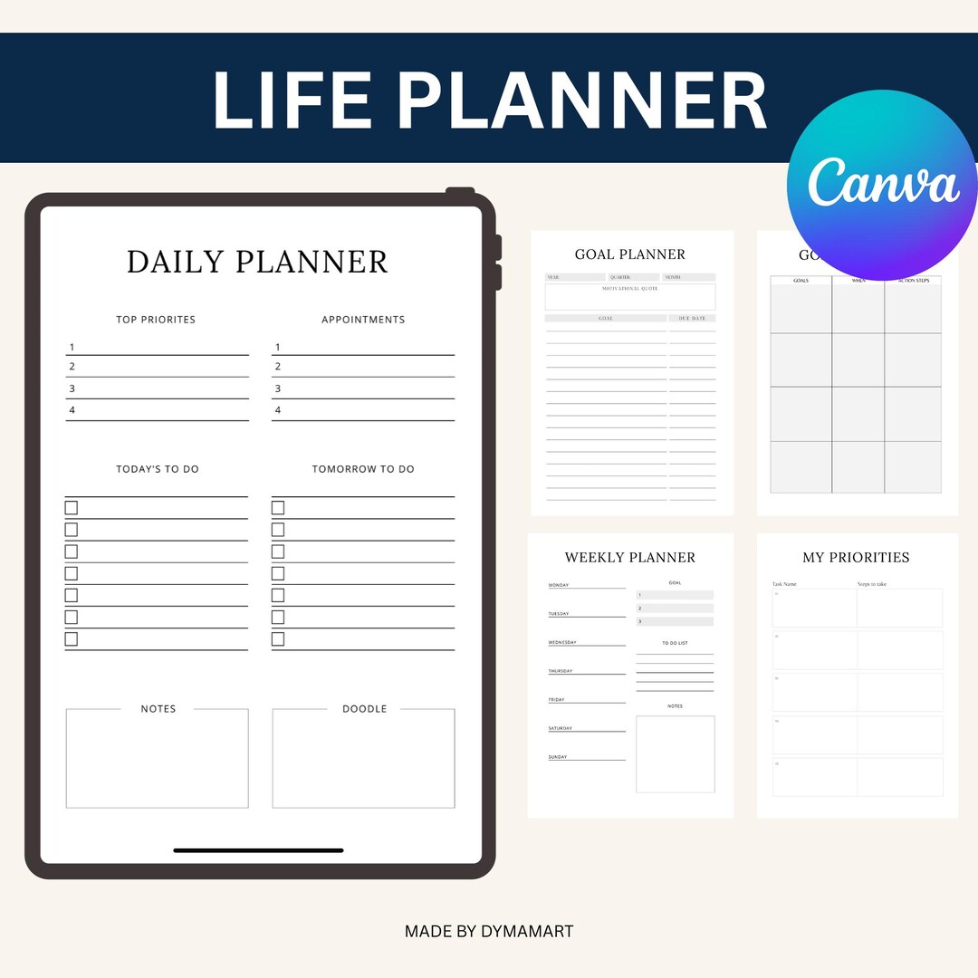 Canva Life Planner Template | Editable Digital & Printable (PDF) - Etsy