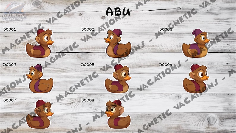 Disney Cruise Ducks | Aladdin 1992 Cruise Door Duck Magnets | Abu ...