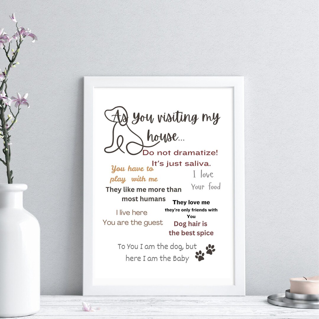 Dog Rules for Guests. A Funny,cozy and Heartfelt Poster About Dog's ...