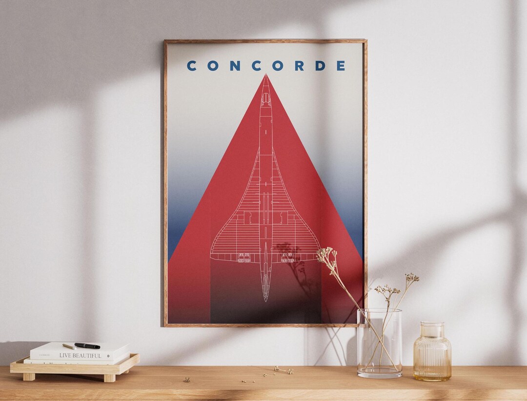 Concorde Airplane Poster Print 80 X 120 Cm red - Etsy