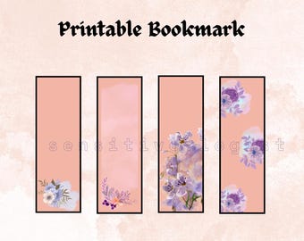 Bookmark Printable Set of 10 Open Book With Blooming Flowers Beautiful ...